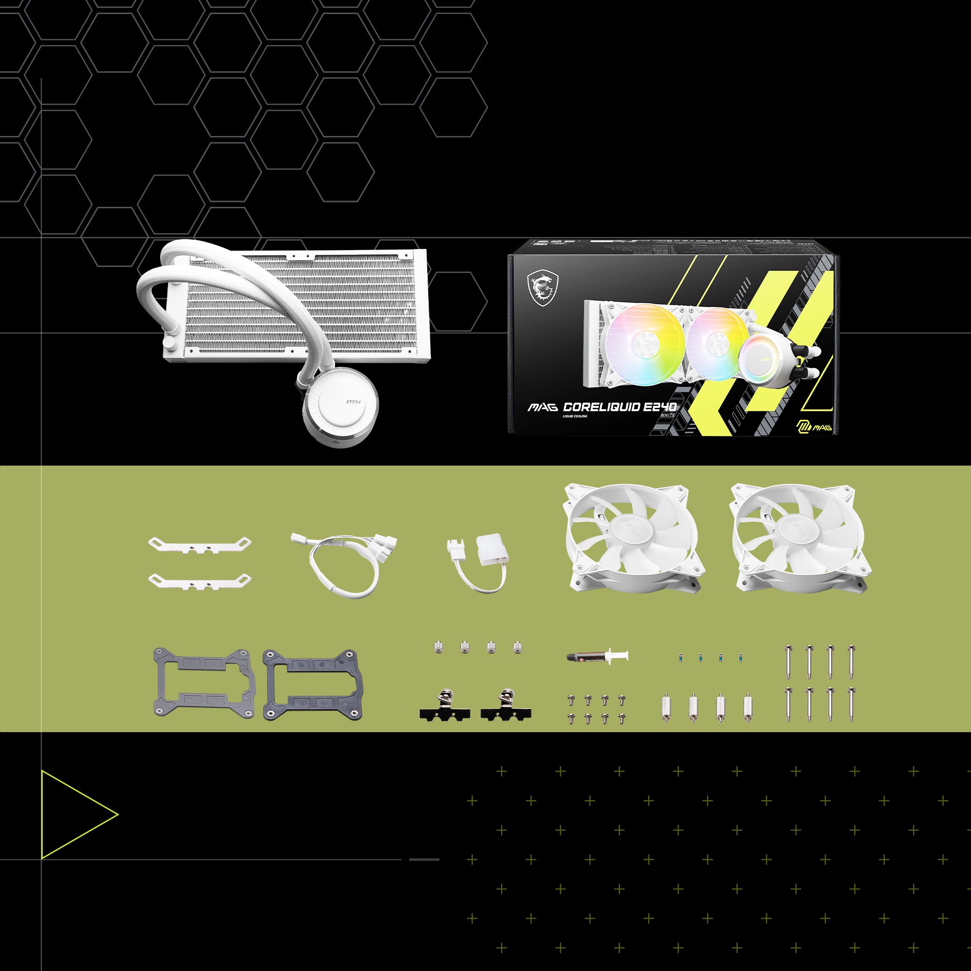 MSI MAG CoreLiquid E240 White - AIO ARGB CPU Liquid Cooler - Rotating Cap Design - 240mm ...